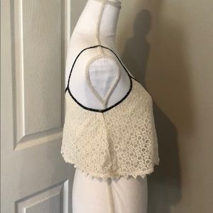 Paper Crane | Tops | Paper Crane Small Ivory W Floral Lining Crop Top ...